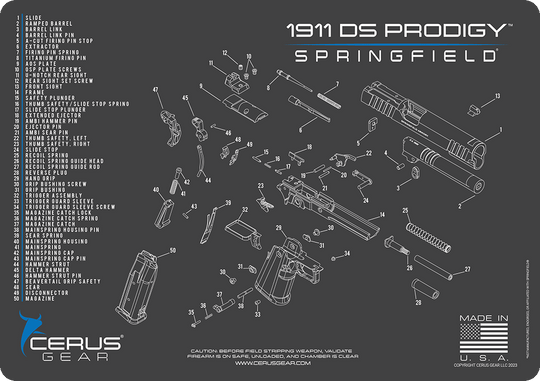 Springfield Prodigy Pistol Parts Diagram Cleaning Mat