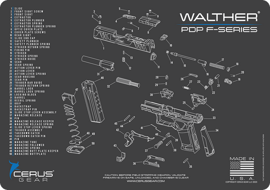 Walther PDP-F Series Schematic ProMat Handgun Cleaning Mat