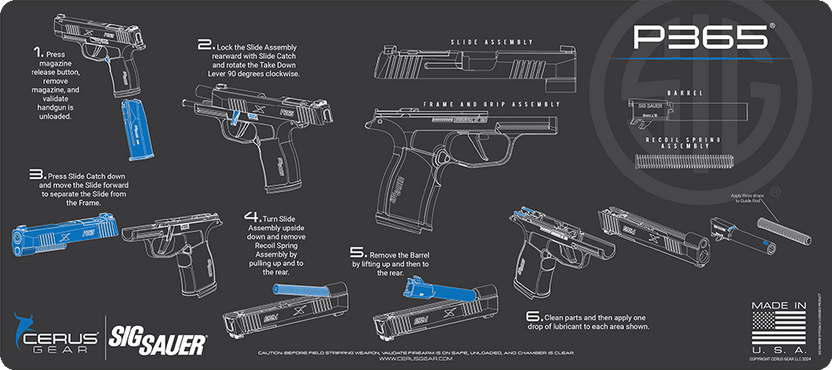 Sig Sauer P365 Parts Diagram Gun Cleaning Mat