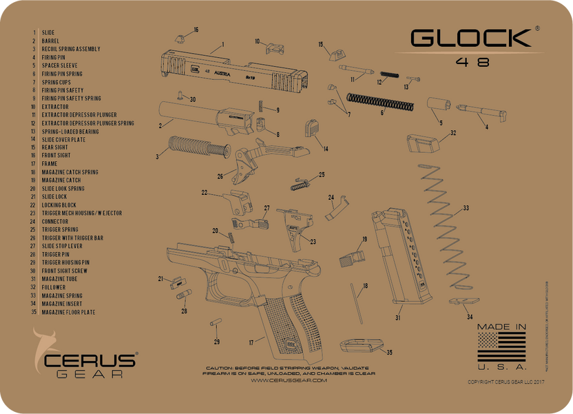 Glock 48 Schematic Diagram Cleaning Handgun Mat