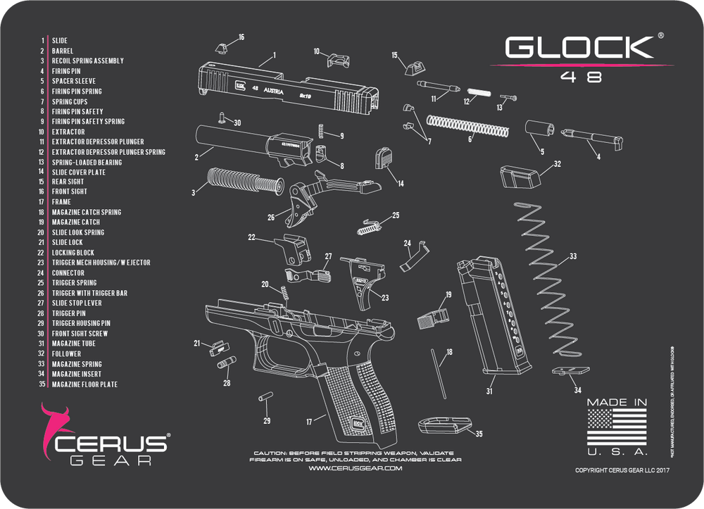 Glock 48 Schematic Diagram Cleaning Handgun Mat