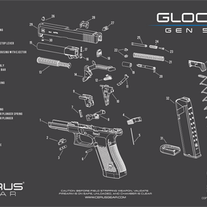 Glock Gen 5 Parts Diagram Schematic ProMat Cleaning Mat