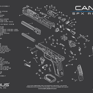 Canik SFX Rival Schematic Handgun Cleaning Mat | Cerus Gear