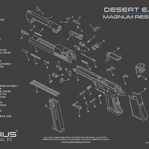 Magnum Research Desert Eagle Schematic Gun Mat - 12” x 17”