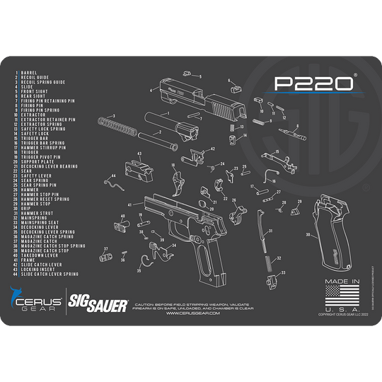 Sig Sauer P220 Parts Diagram Handgun Cleaning Mat