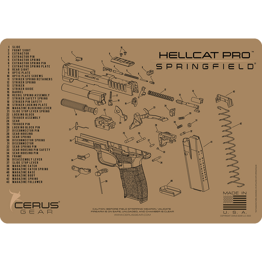 Springfield® Hellcat Pro™ Diagram Cleaning Mat | Cerus Gear