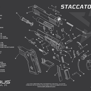 Staccato CS Pistol Schematic Handgun Cleaning Mat | Cerus Gear