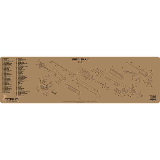 Benelli M4 Parts Diagram Schematic Cleaning Mat - 14” x 48”