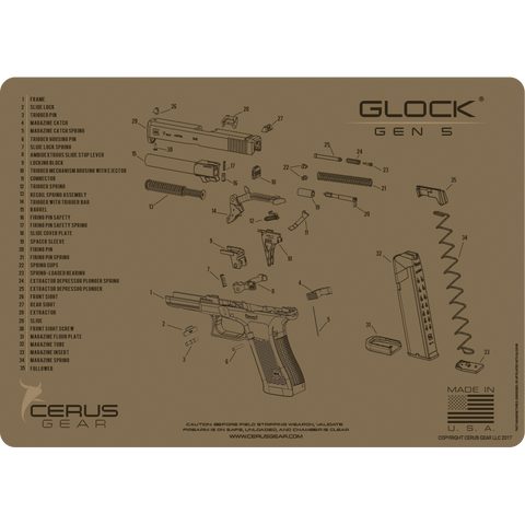 Gun Cleaning Mats with Diagrams | Gun Cleaning Pads | Cerus Gear