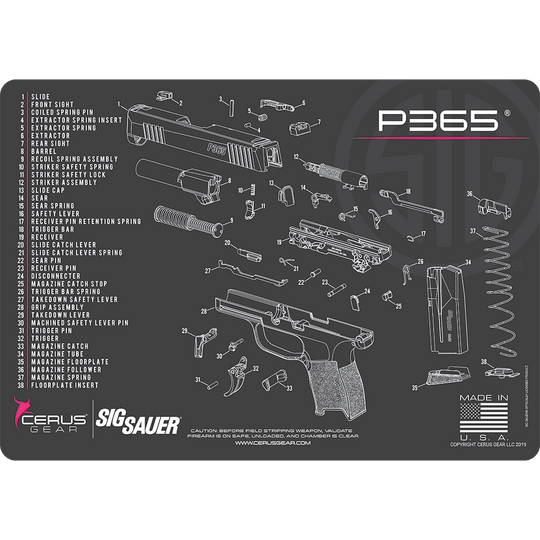 SIG SAUER® P365 Cleaning Mat with Parts Diagram