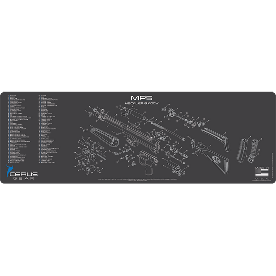 Heckler & Koch MP5 Parts Diagram Rifle Cleaning Mat